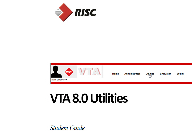 Utilities Student Guide Updated for VTA 8.0 - RISC INC