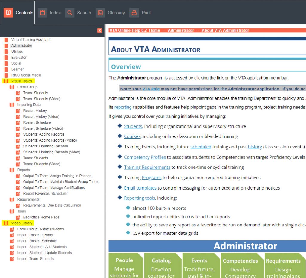 8.2 VTA Online Help Gets Visual - RISC INC